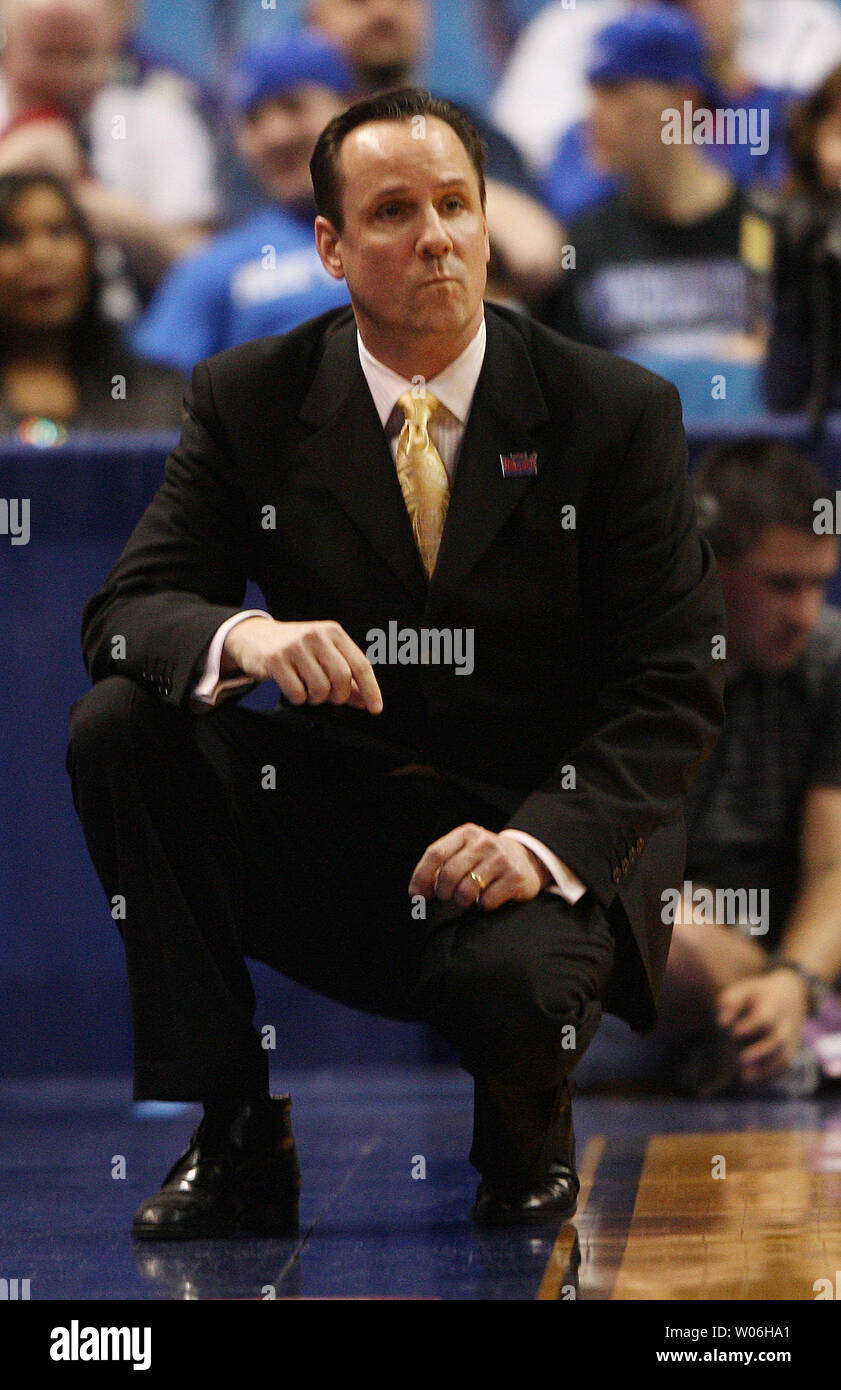 Wichita State Shockers head basketball coach Greg Marshall watches his ...