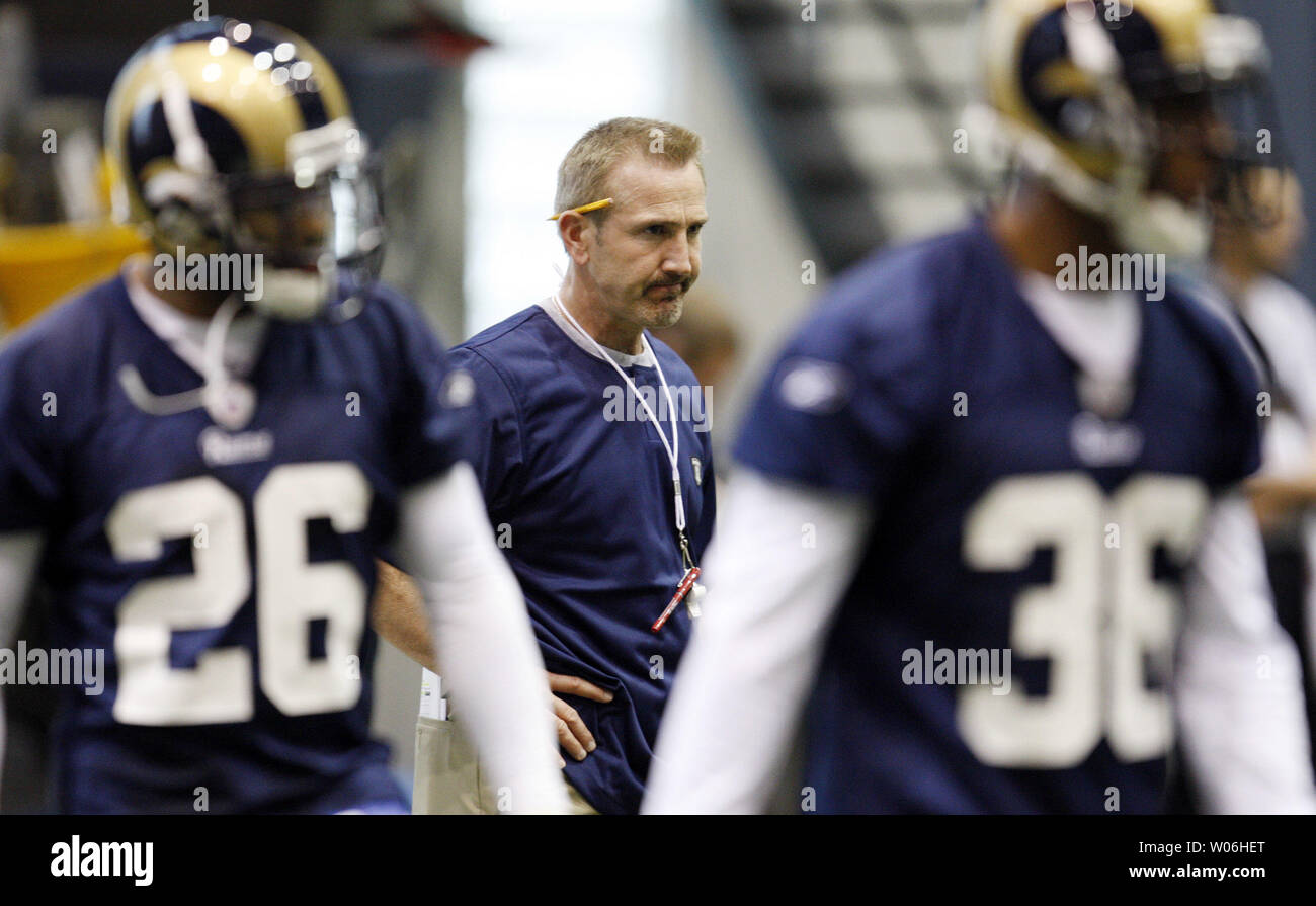 New St. Louis Rams head football coach Steve Spagnuolo watches his team ...