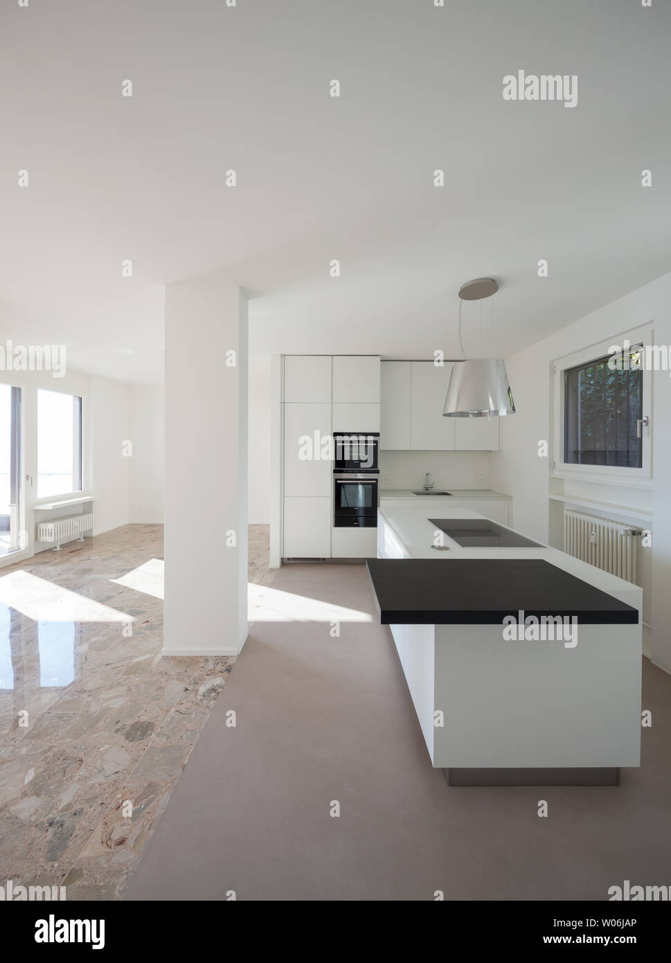 Modern minimal kitchen white Stock Photo - Alamy