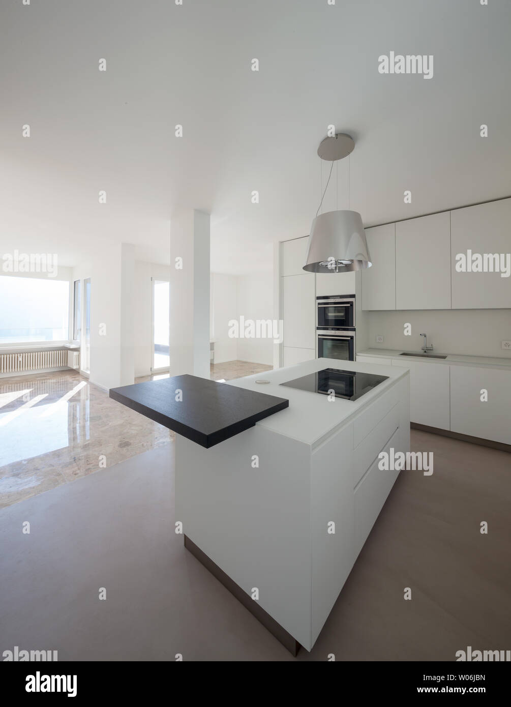 Modern minimal kitchen white Stock Photo - Alamy