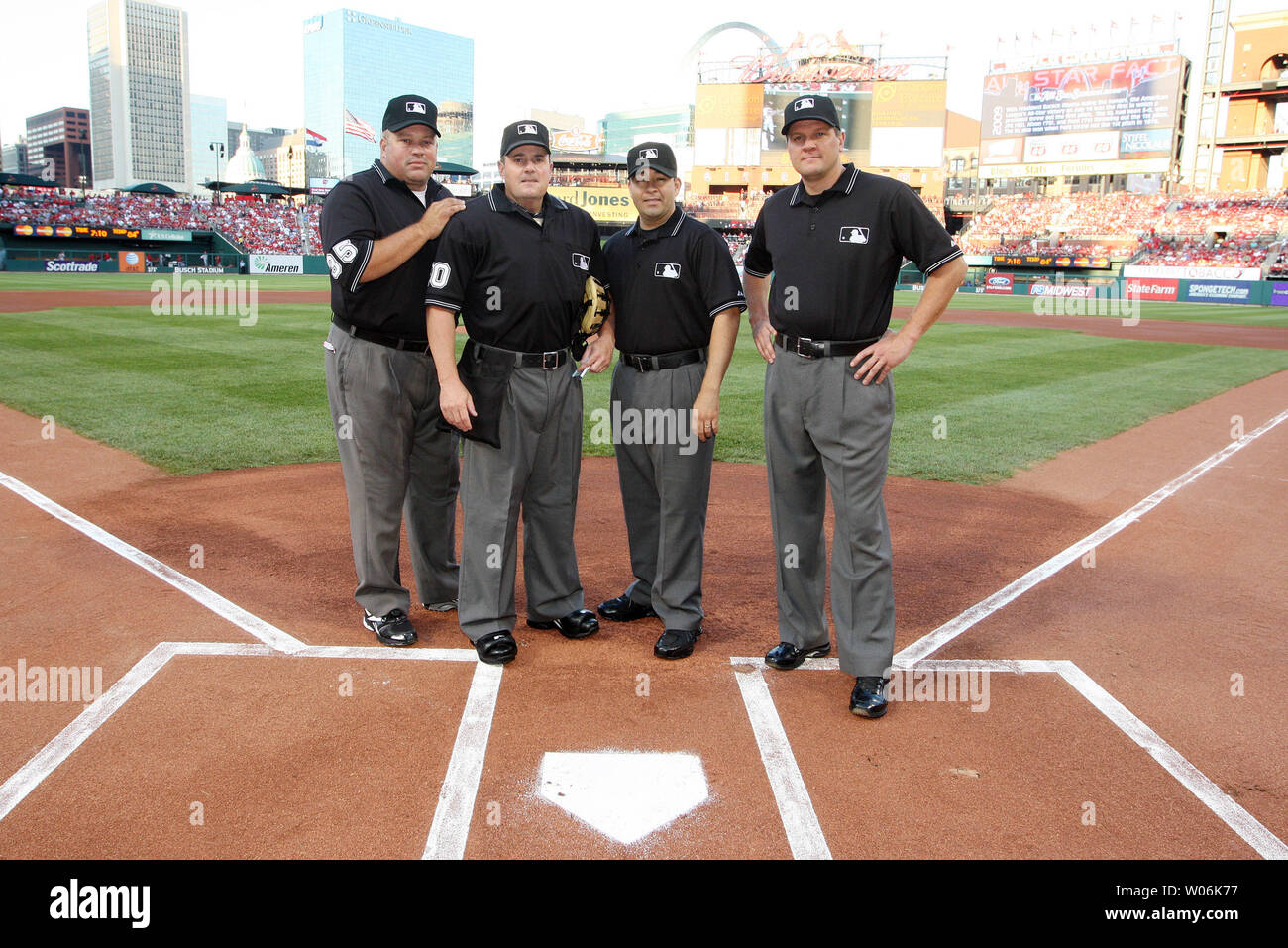 Umpires (L to R) Wally Bell, Marty Foster, Angel Campos and Chad ...