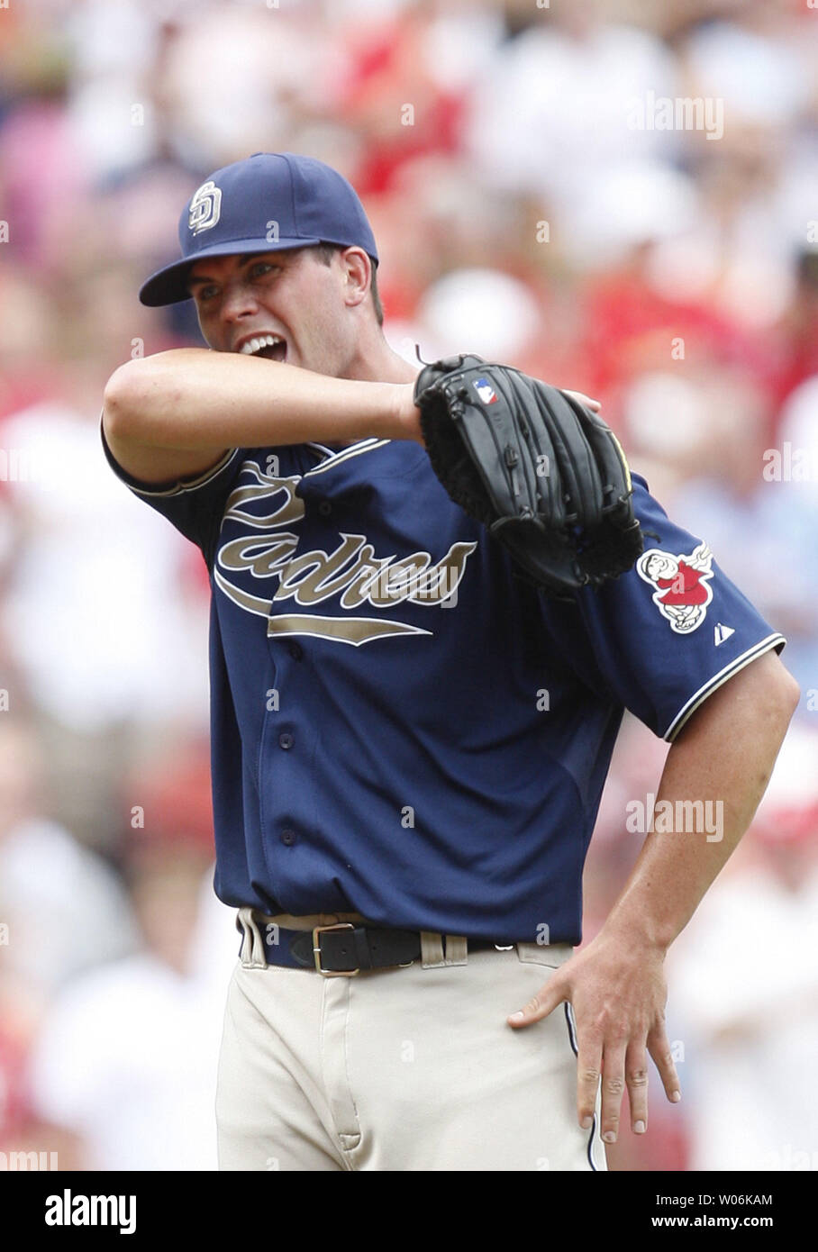 San Diego Padres starting pitcher Clayton Richard is upset after ...