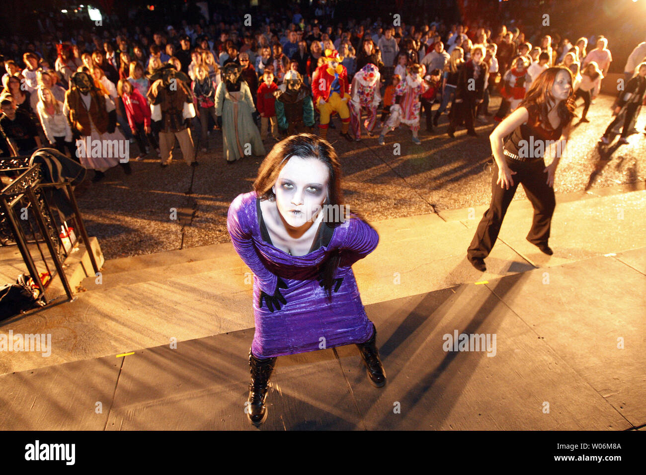 Dancer Sharon Albert dances to the song "Thriller" by Michael Jackson ...
