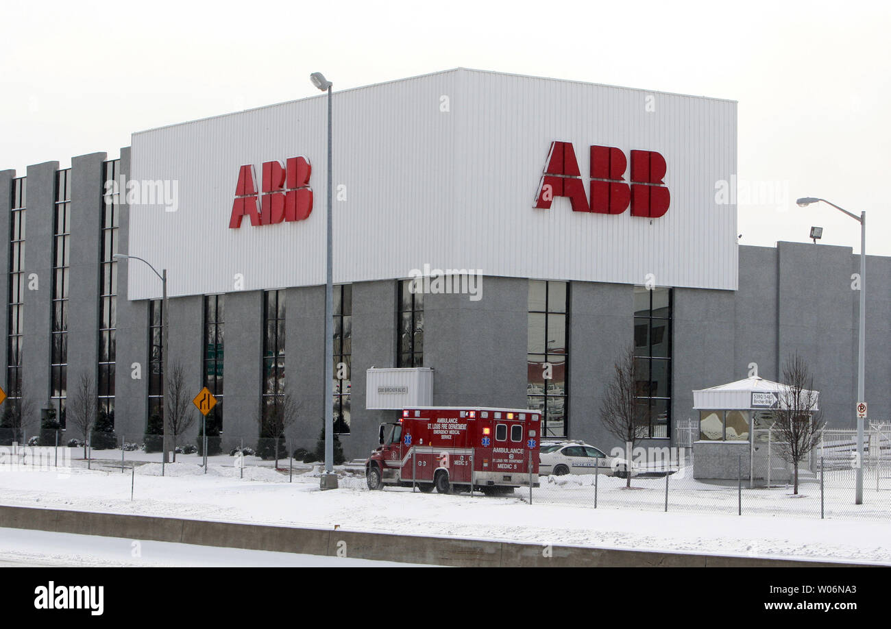 An ambulance leaves the ABB Group's factory after Timothy Hendrin, 51 ...