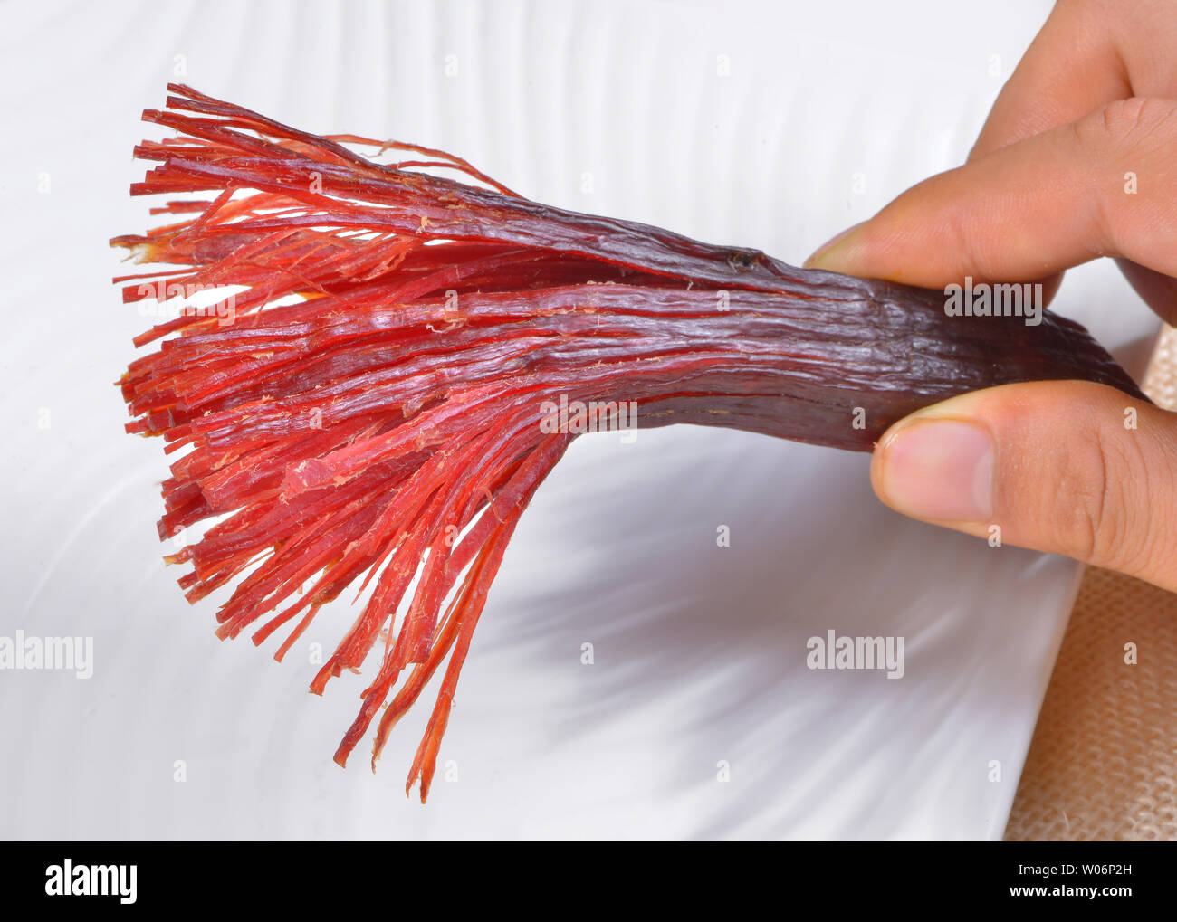 Air-dried hand-torn beef HD picture Stock Photo - Alamy