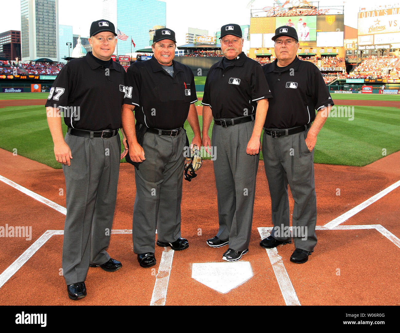 Umpires (L to R) Todd Tichenor, Marvin Hudson, Jim Joyce and Derryl ...
