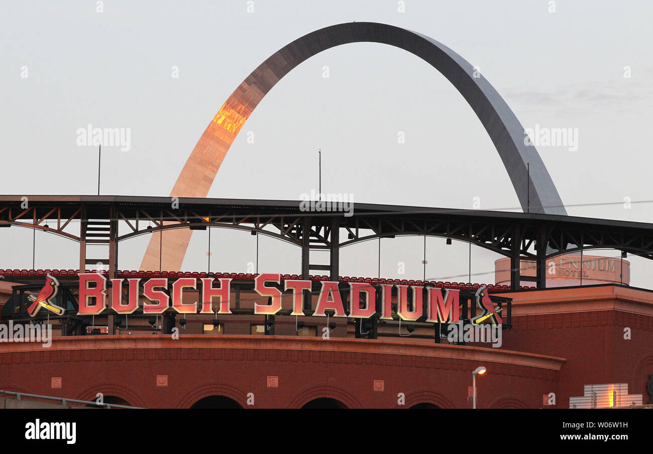 The Gateway Arch and Busch Stadium in downtown St. Louis on October 19 ...
