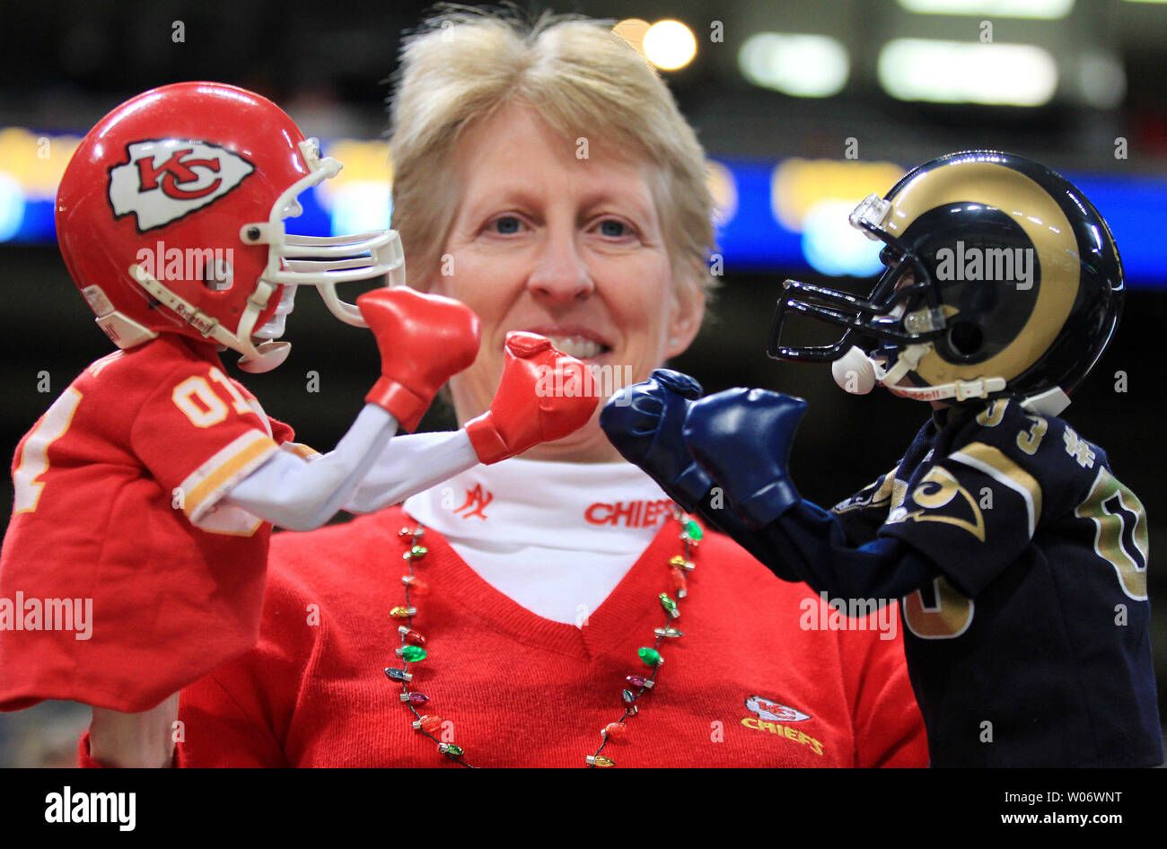Janel Carbajo of Spring Hill, Kansas holds her Kansas City Chiefs - St ...