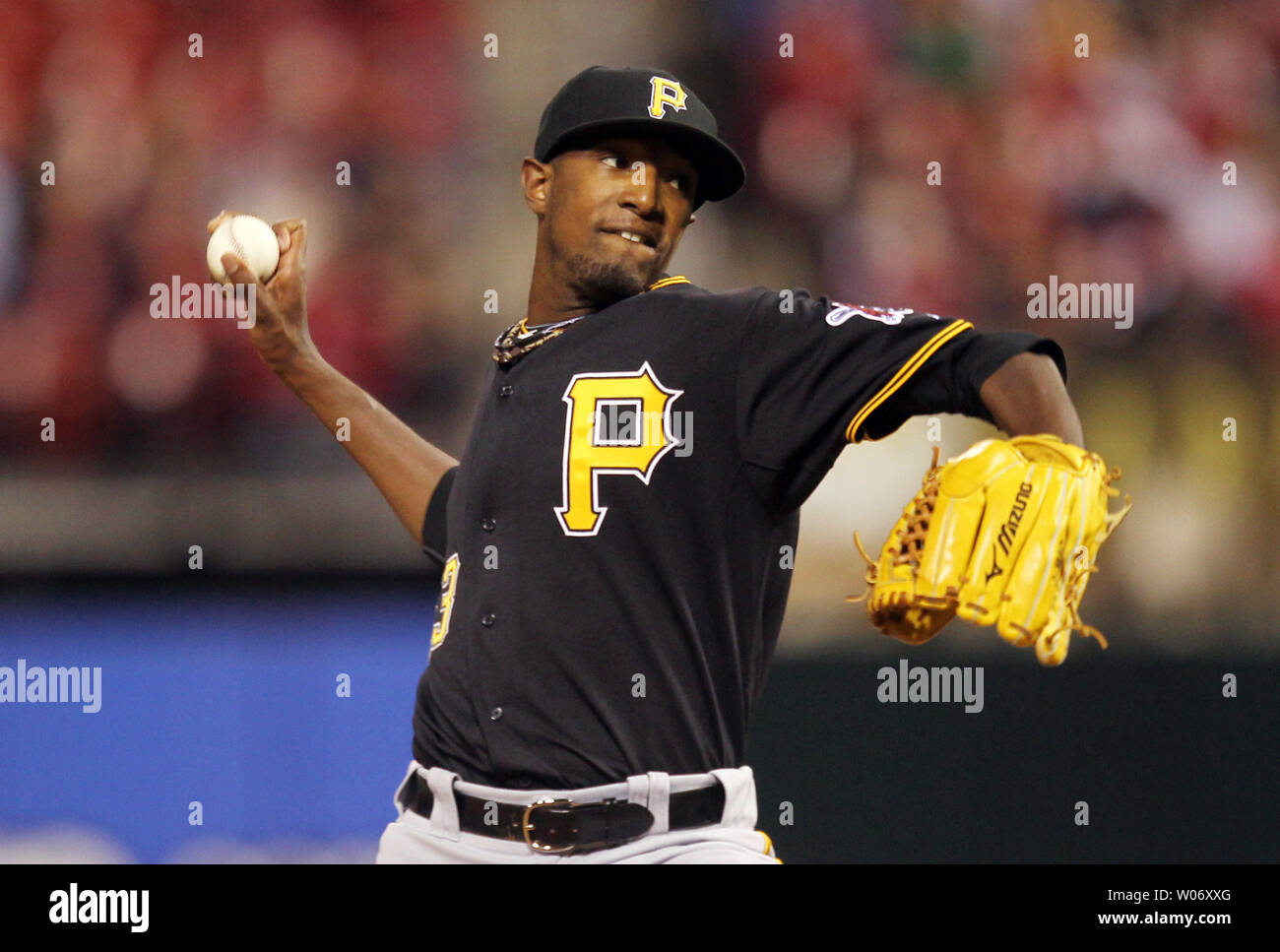 Pittsburgh Pirates starting pitcher James McDonald delivers a pitch to ...