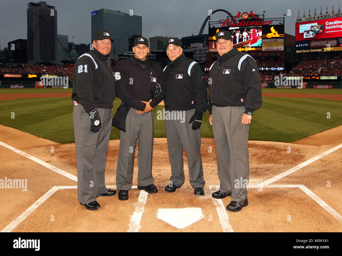 (L to R) Umpires Hunter Wendlestedt, Vic Carapazza, Bob Davidson and ...