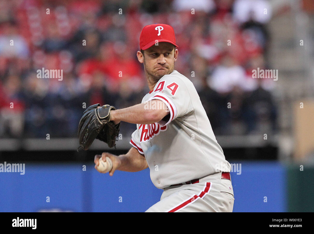Philadelphia Phillies starting pitcher Roy Oswalt delivers a pitch to ...