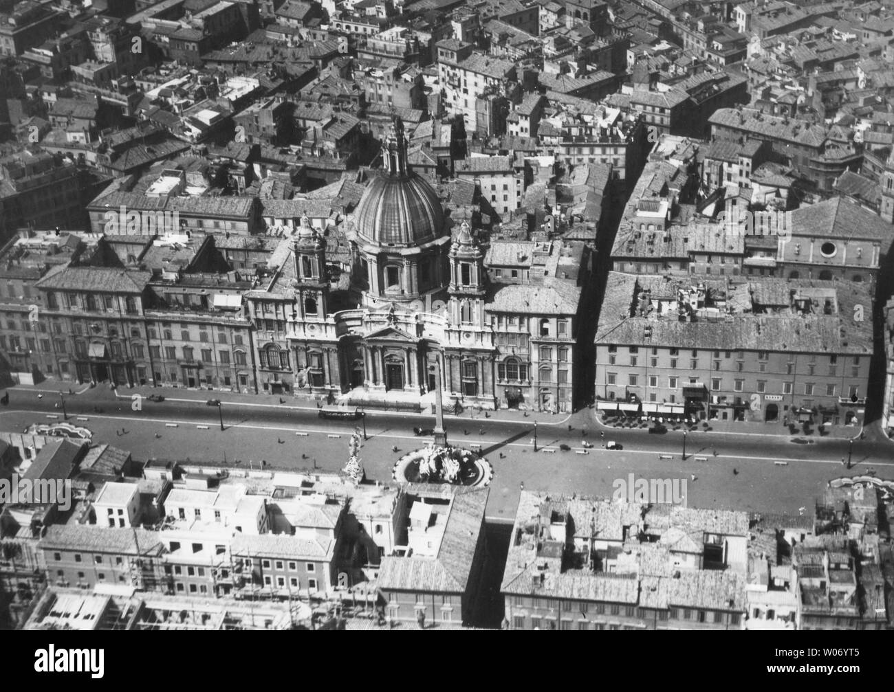 Rome, aerial view of Piazza Navona, 1930-40 Stock Photo - Alamy