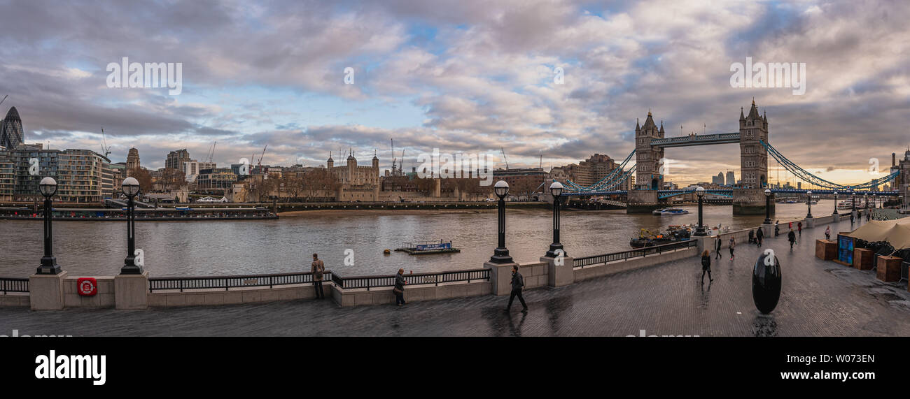 LONDON, ENGLAND, DECEMBER 10th, 2018: Tower Bridge in London, the UK ...