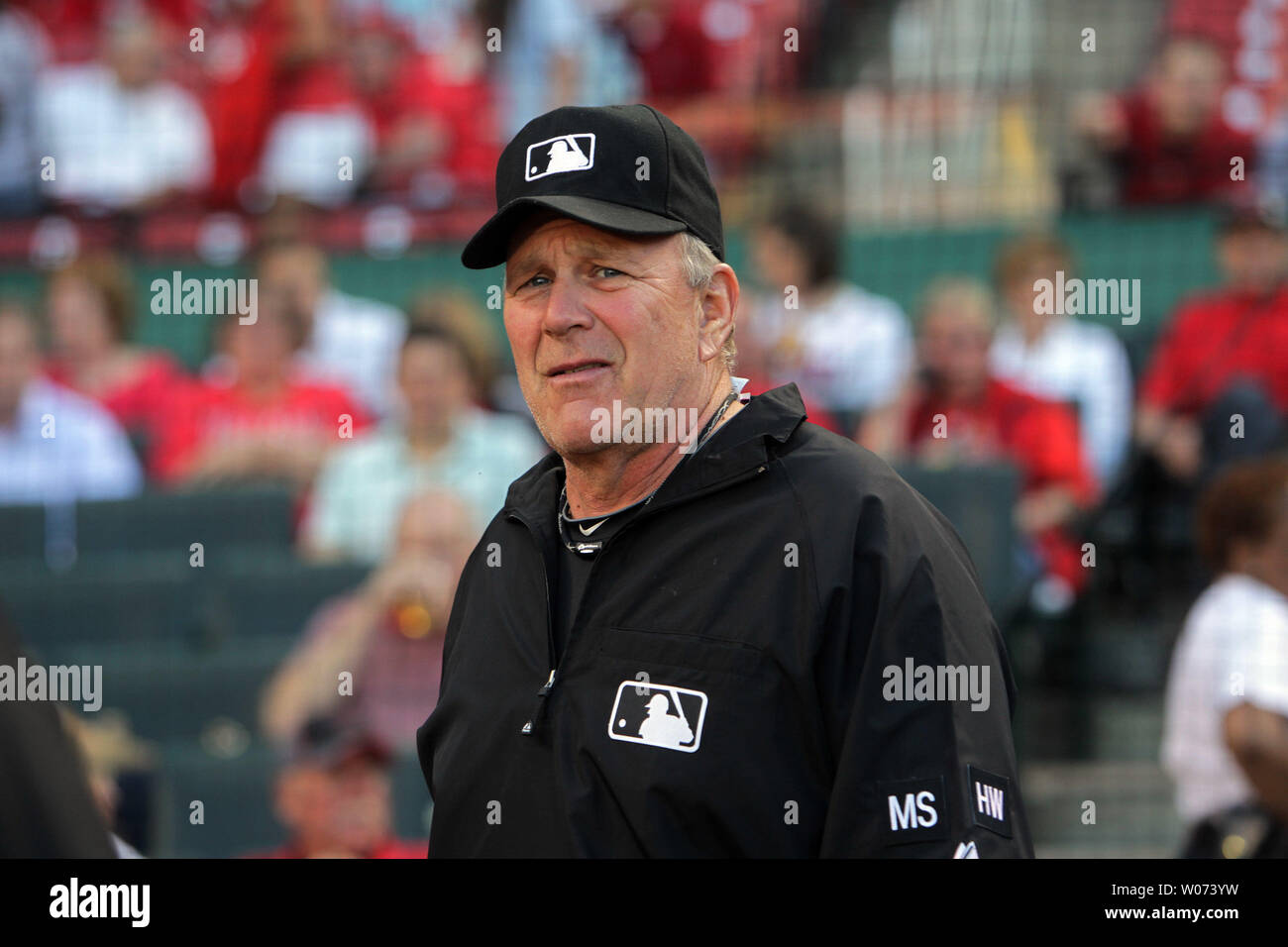 Umpire Bob Davidson enters the playing field for a game against the San ...