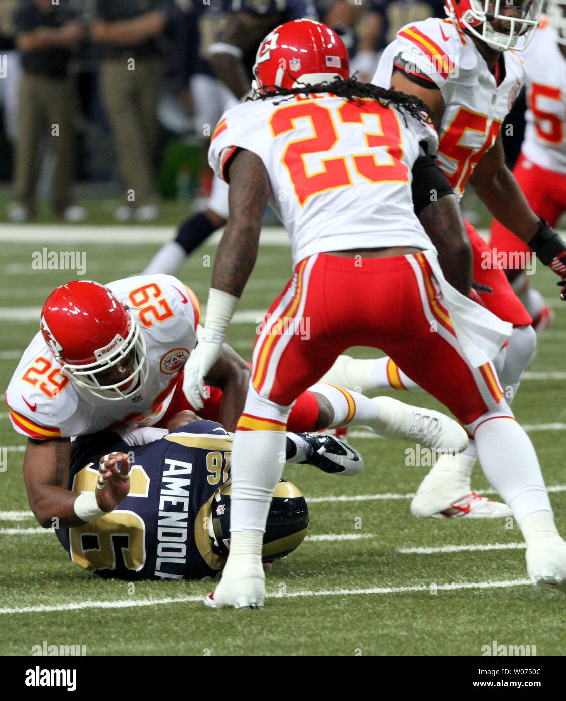 Kansas City Chiefs safety Eric Berry (29) tackles St. Louis Rams ...