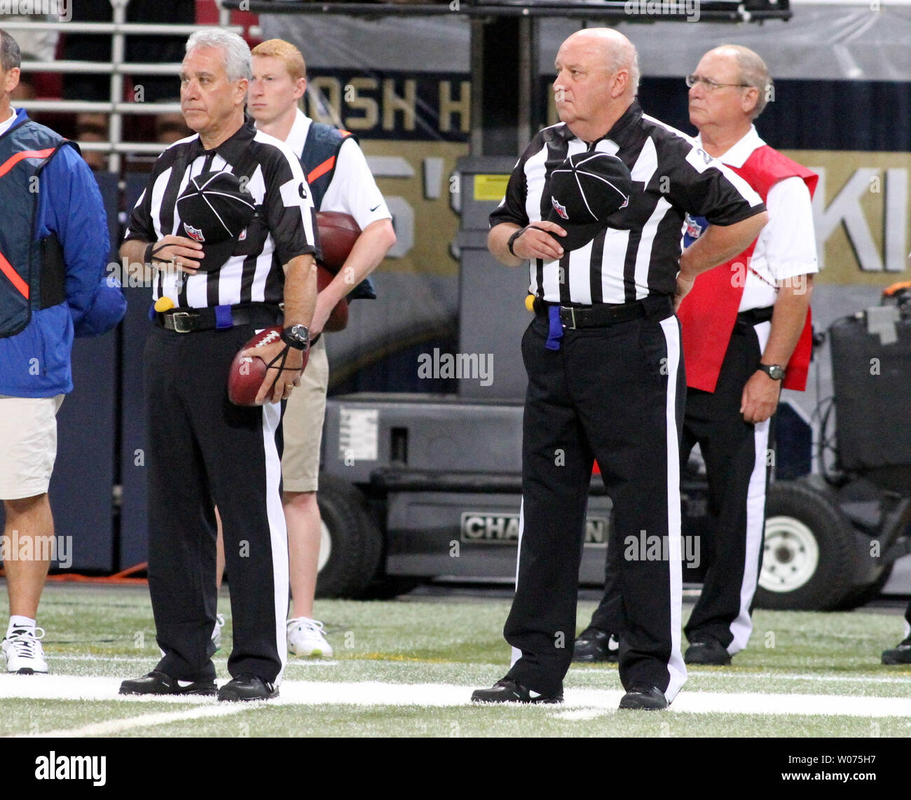 NFL officials Doug Rosenbaum and Kirk Dornan takes there hats off for ...
