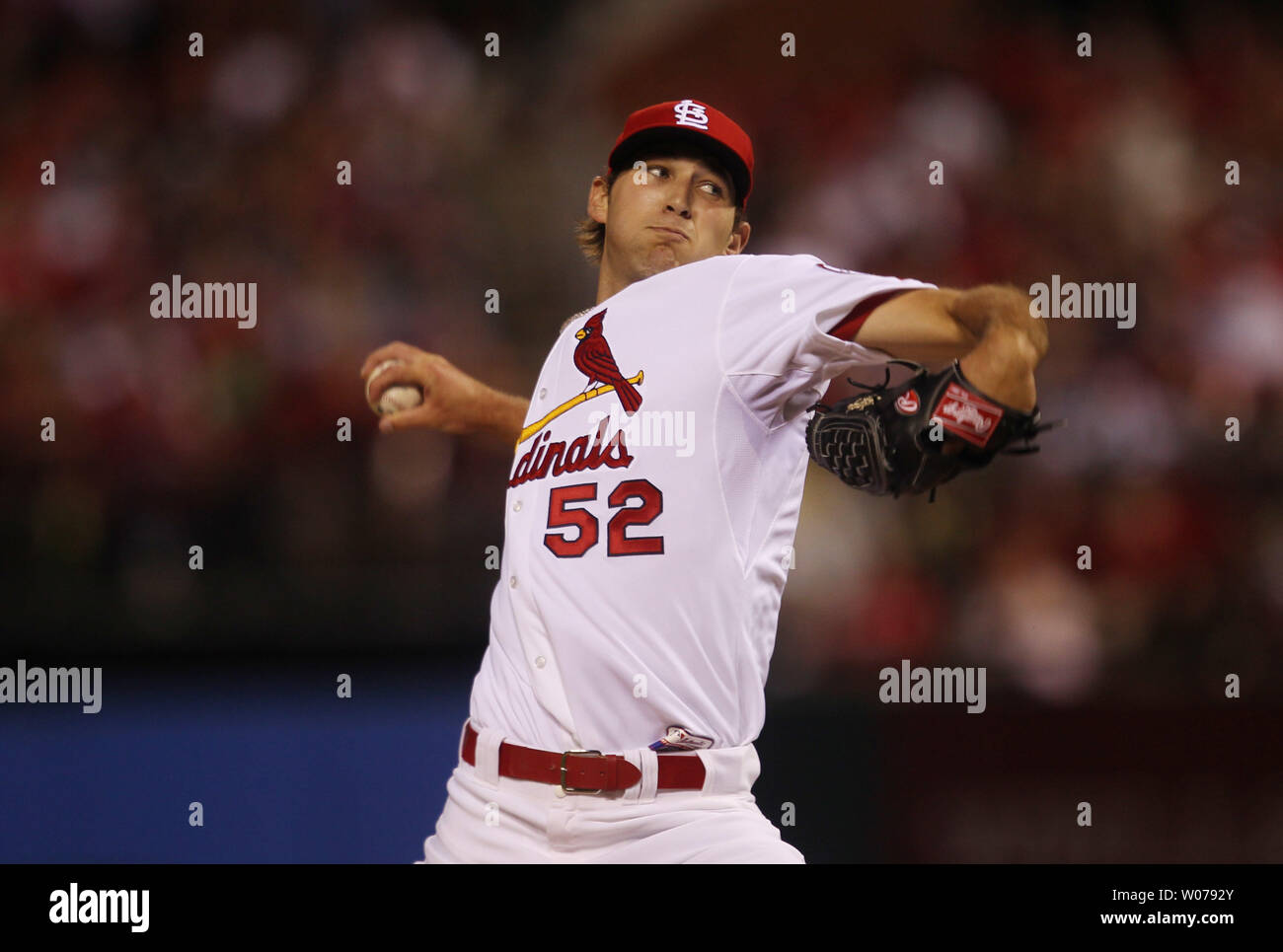 Rookie St. Louis Cardinals pitcher Michael Wacha throws his first major ...