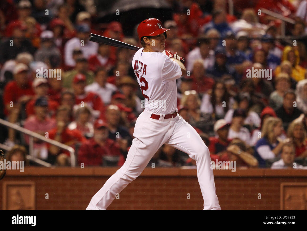 Rookie St. Louis Cardinals pitcher Michael Wacha swings for a hit in ...