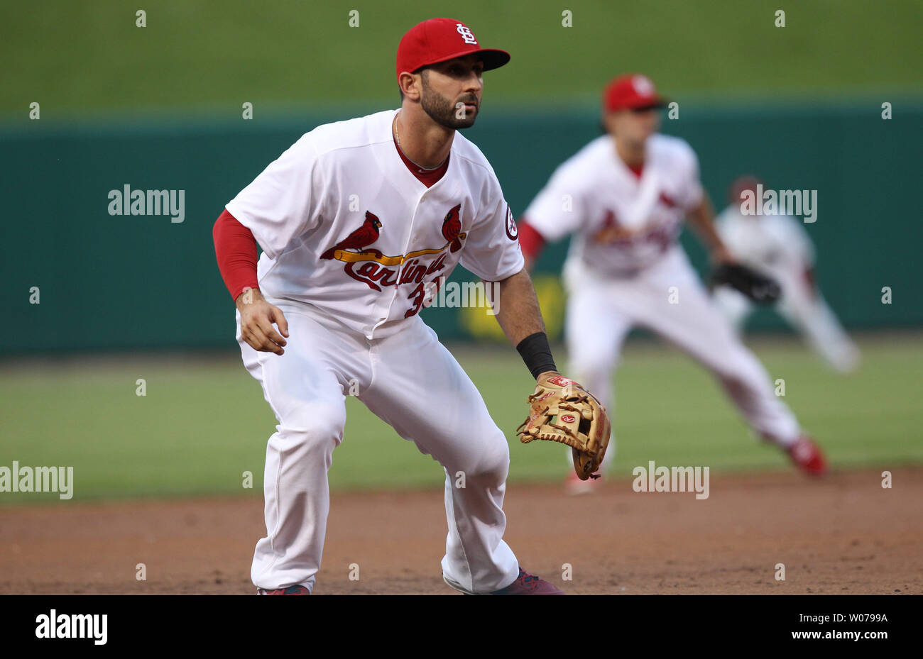 St. Louis Cardinals (L to R) Daniel Descalso, Pete Kosma and Jon Jay ...