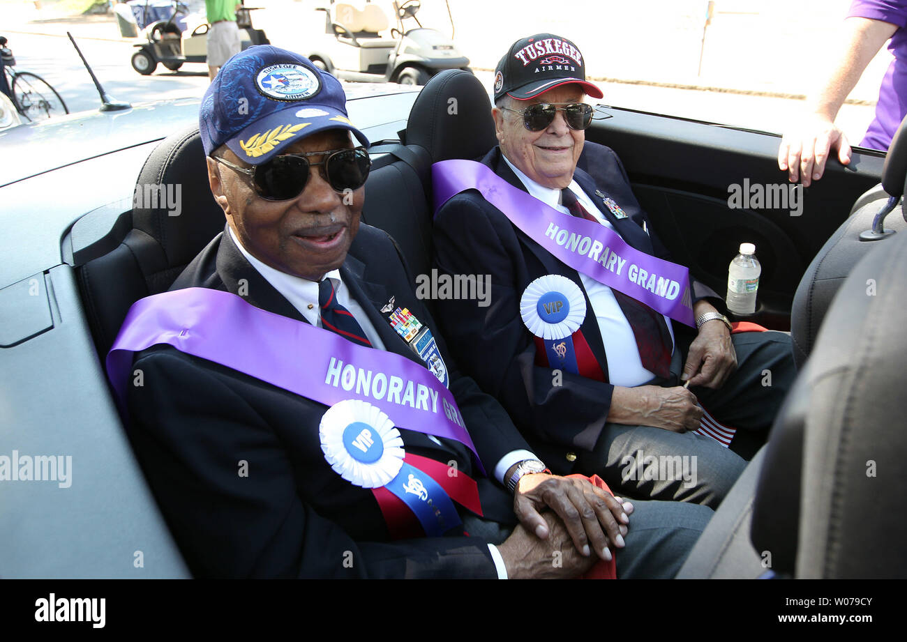Honorary Grand Marshals Tushegee Airmen Lt. Col. George Hardy (R) and ...