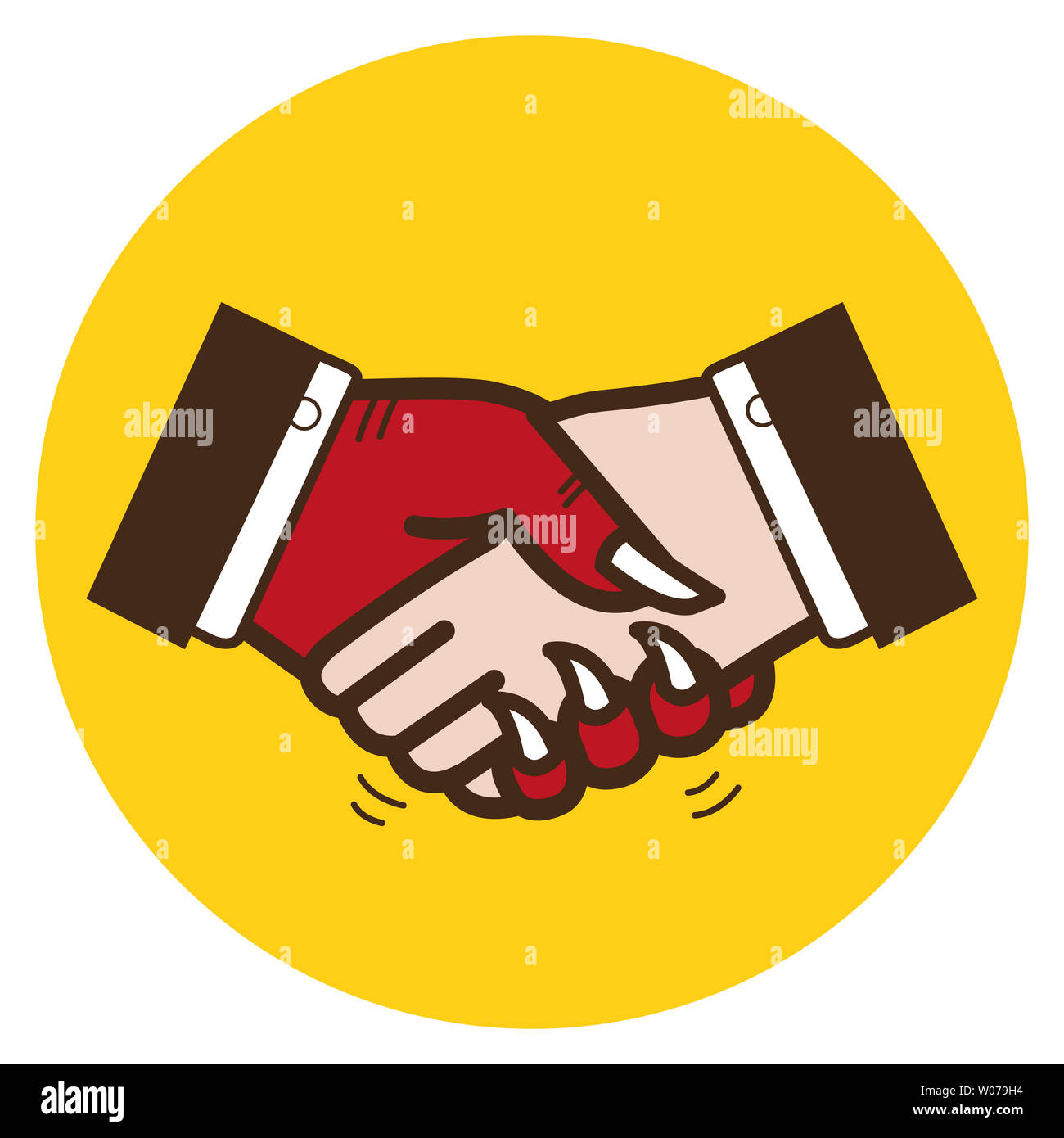 Business agreement handshake icon cartoon hi-res stock photography and ...