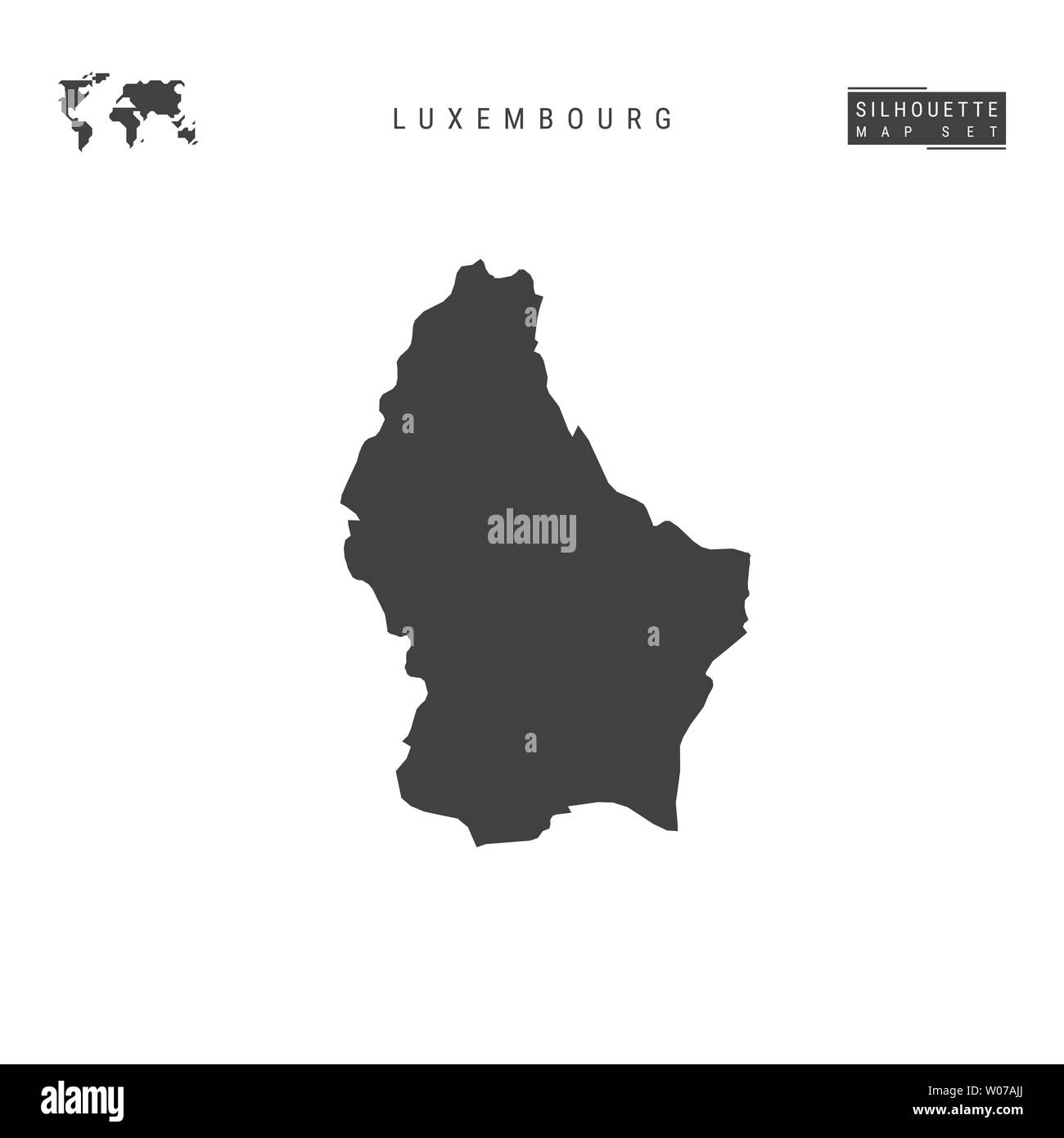 Luxembourg Blank Map Isolated on White Background. High-Detailed Black ...