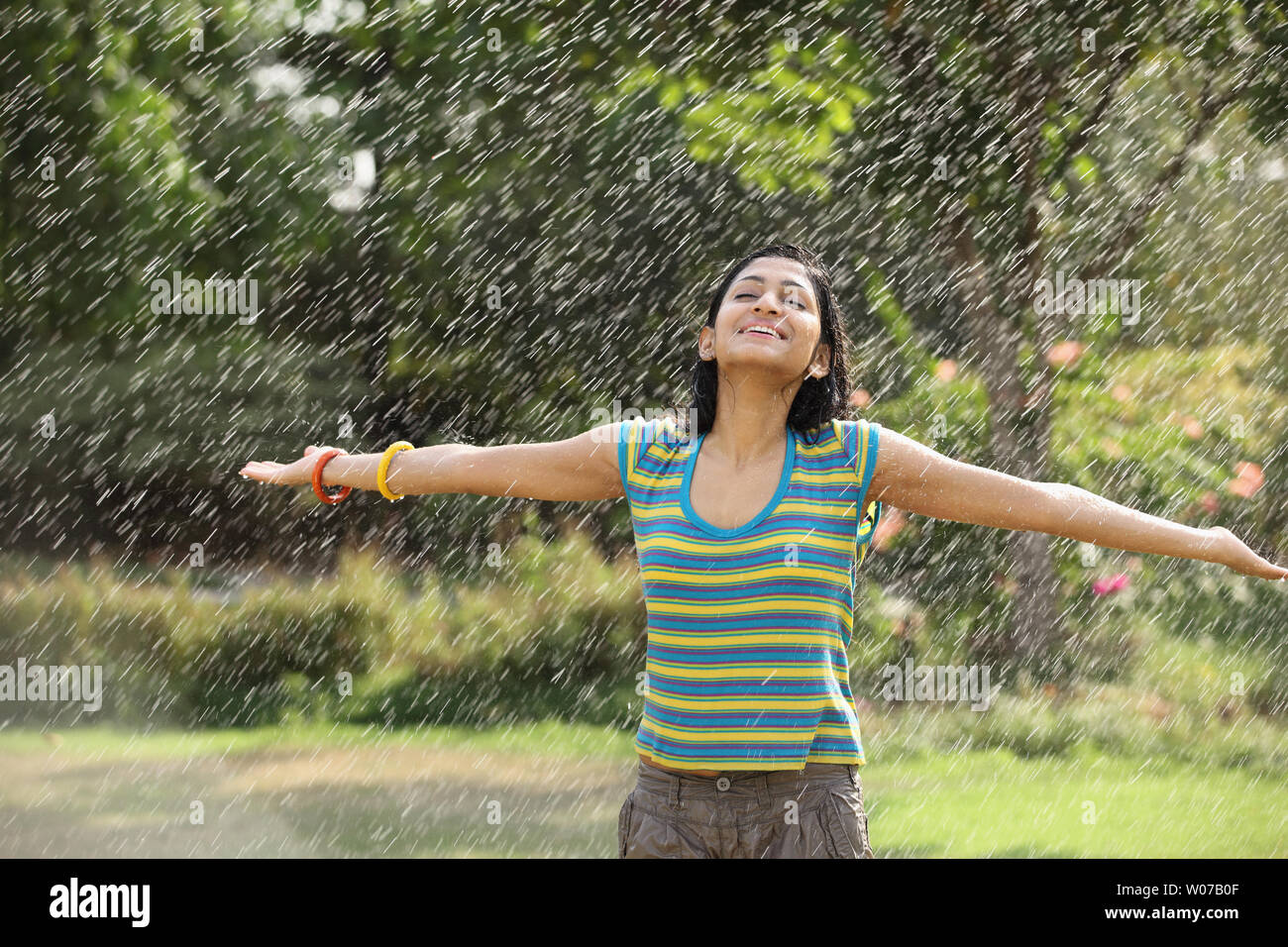 Indian Girl Enjoying Rain High Resolution Stock Photography and Images ...