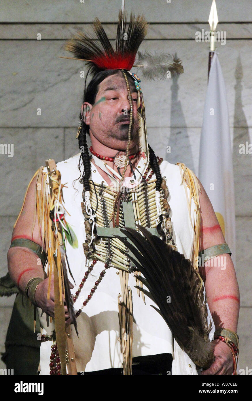 Everett Walker plays the part of The Osage Indian celebrating the 250th ...