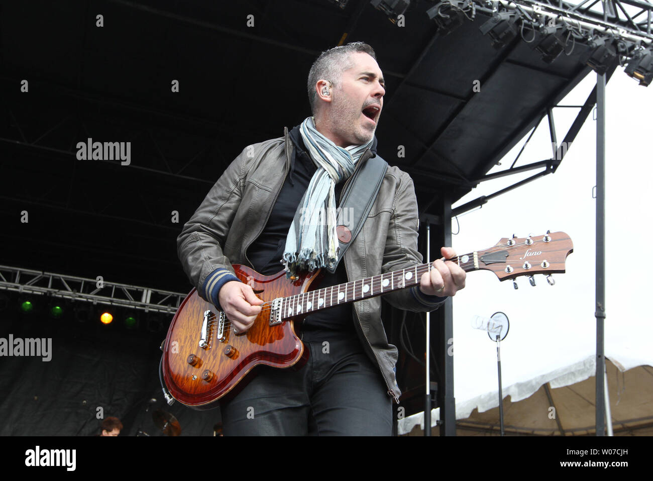 Barenaked Ladies lead vocalist Ed Robertson plays his guitar as the ...