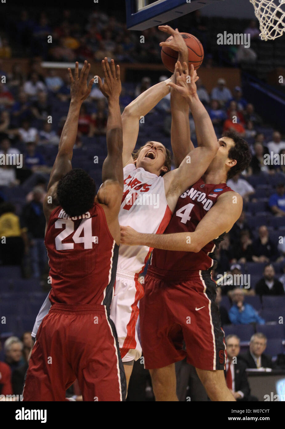 New Mexico Lobos Cameron Bairstow (41) has his progress stopped by ...