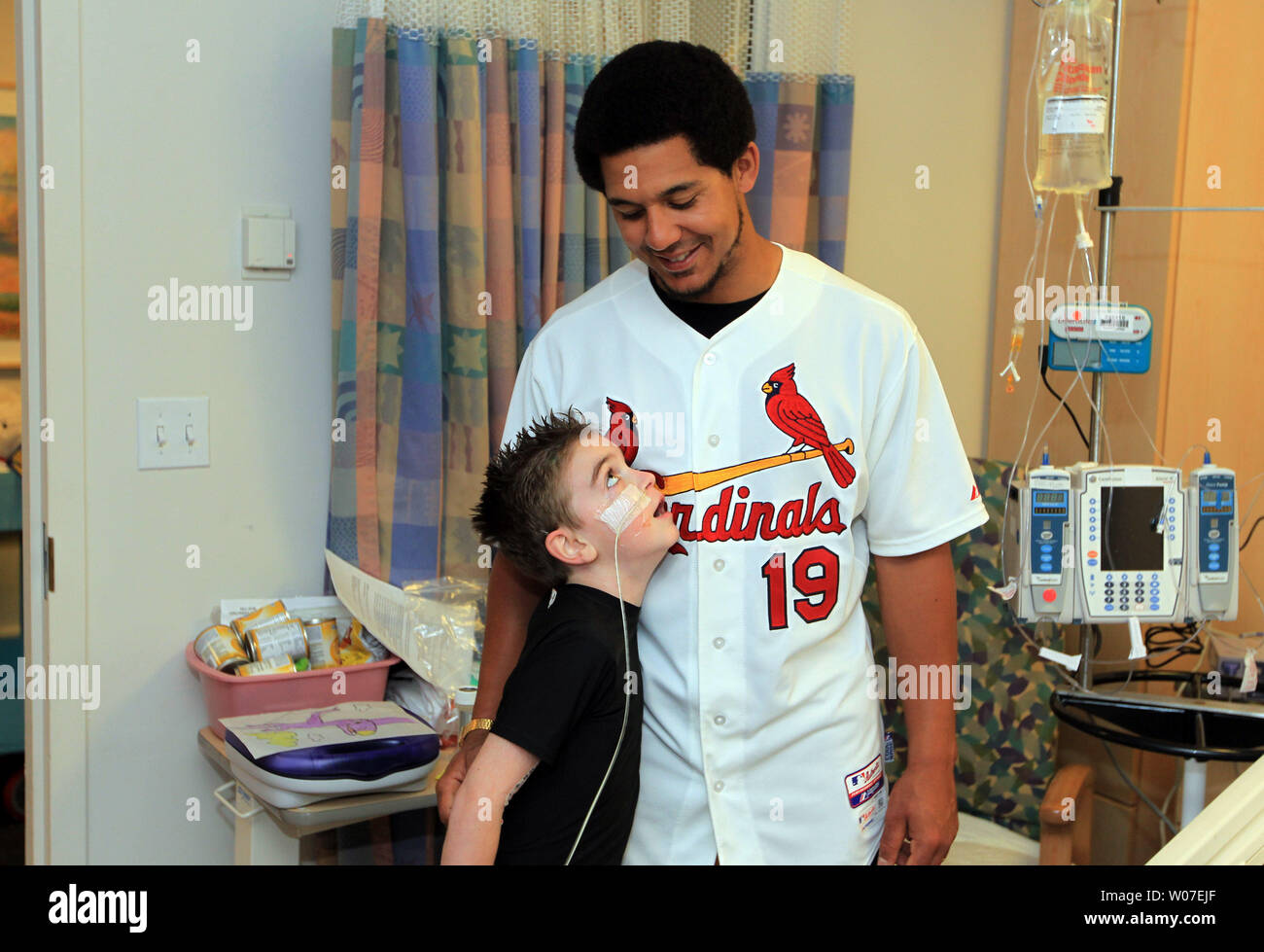 St. Louis Cardinals player Jon Jay stops in to say hello to Patrick ...