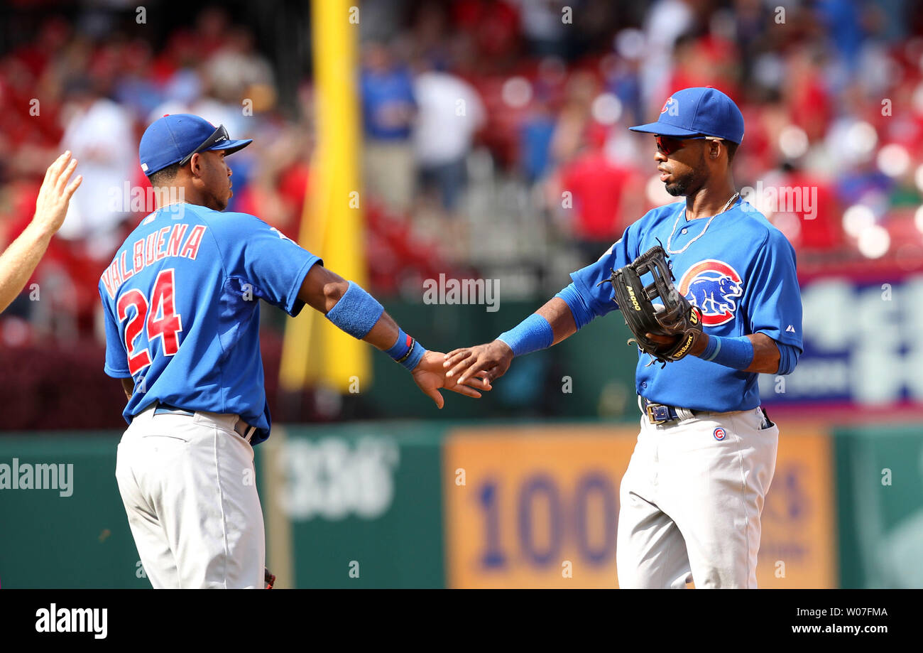 Chicago Cubs Luis Valbuena (L) and Starlin Castro celebrate their 5-1 ...