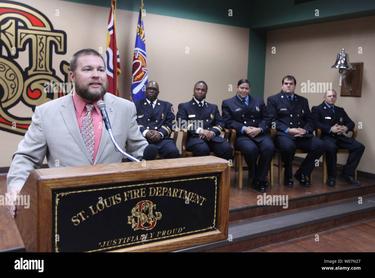 Africa Fire Mission founder David Moore makes his remarks in St. Louis ...