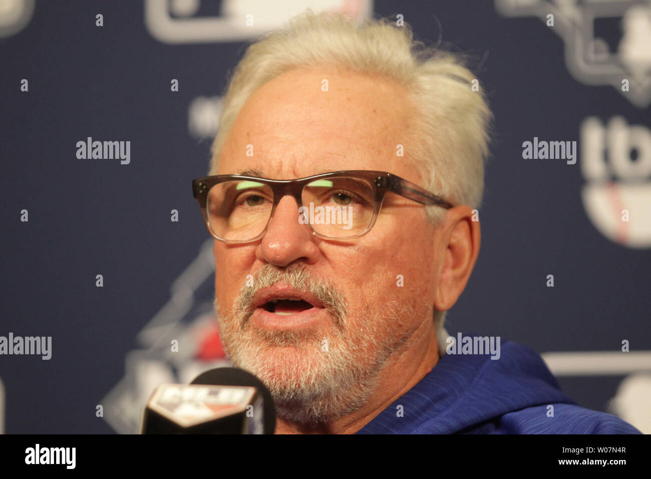 Chicago Cubs manager Joe Maddon talks to reporters following the team ...