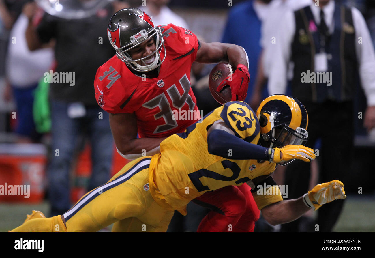 St. Louis Rams Rodney McLeod runs Tampa Bay Buccaneers Charles Simms ...