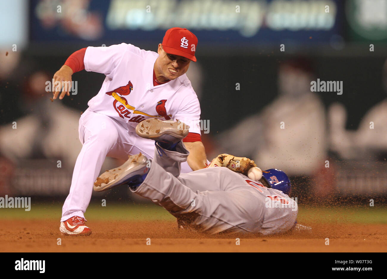 St. Louis Cardinals Aledmys Diaz cant hold onto the baseball as Chicago ...