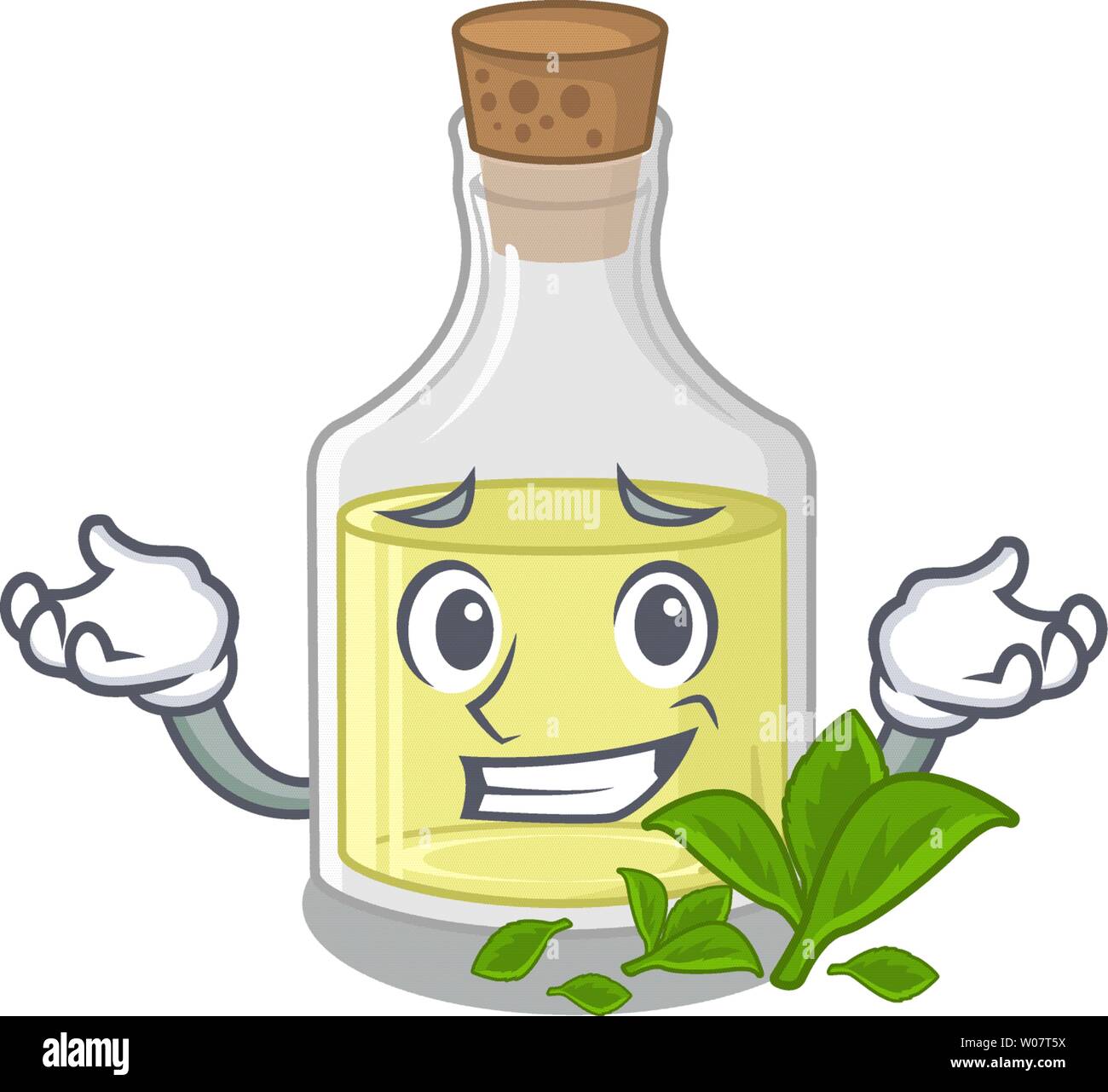 Grinning peppermint oil in the cartoon shape Stock Vector Image & Art ...