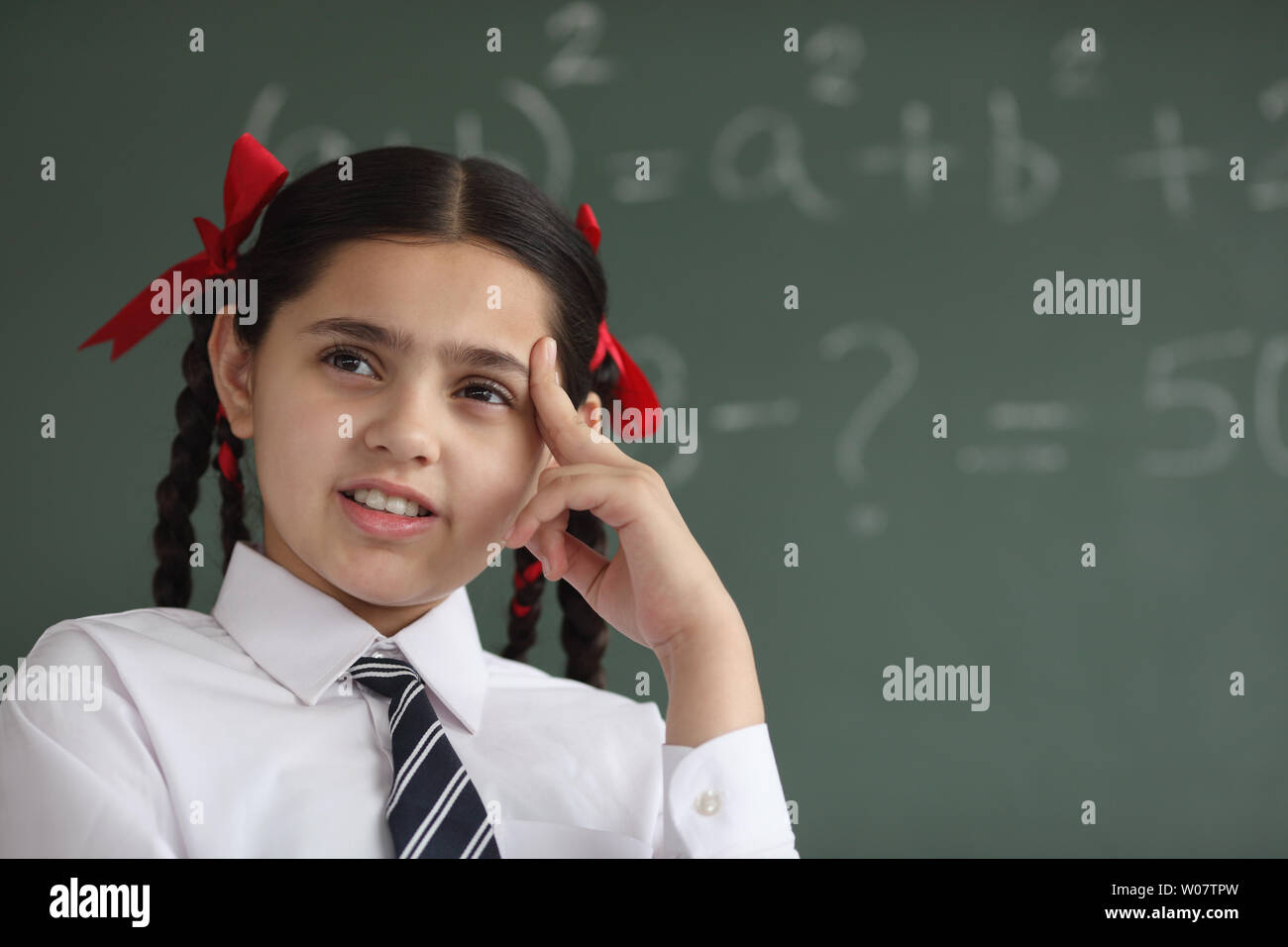 Indian School Girl Student Thinking High Resolution Stock Photography ...