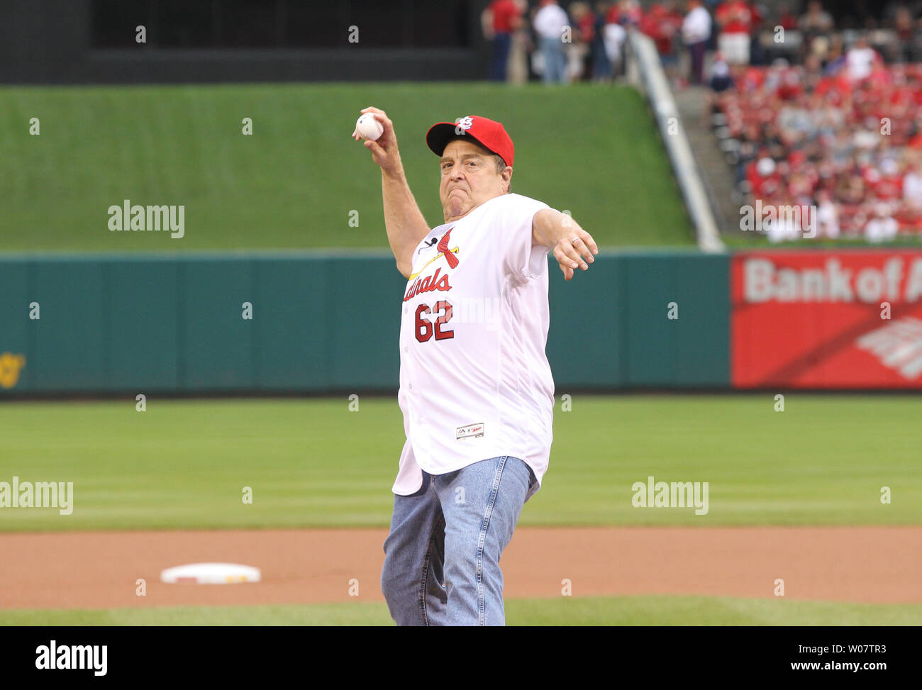 Actor John Goodman throws a ceremonial first pitch on John Goodman ...