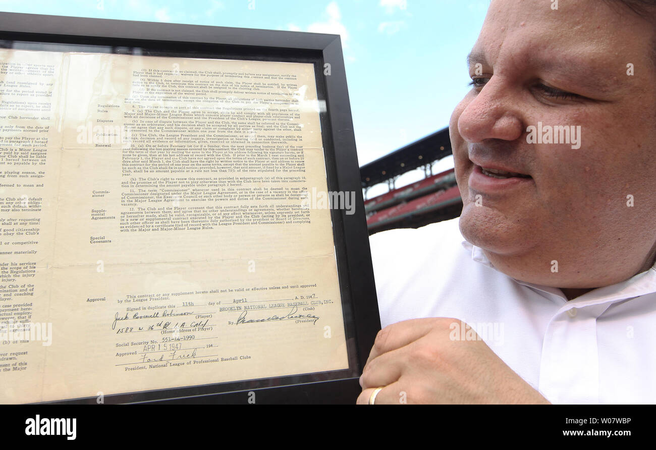 Mykalai Kontilai of New York displays the original Major League ...