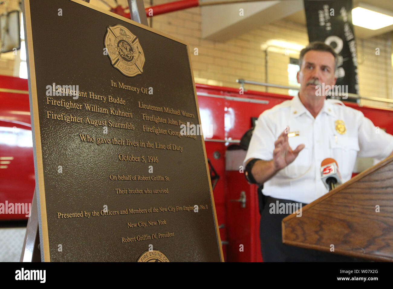 St. Louis Fire Chief Dennis Jenkerson makes his remarks during the ...