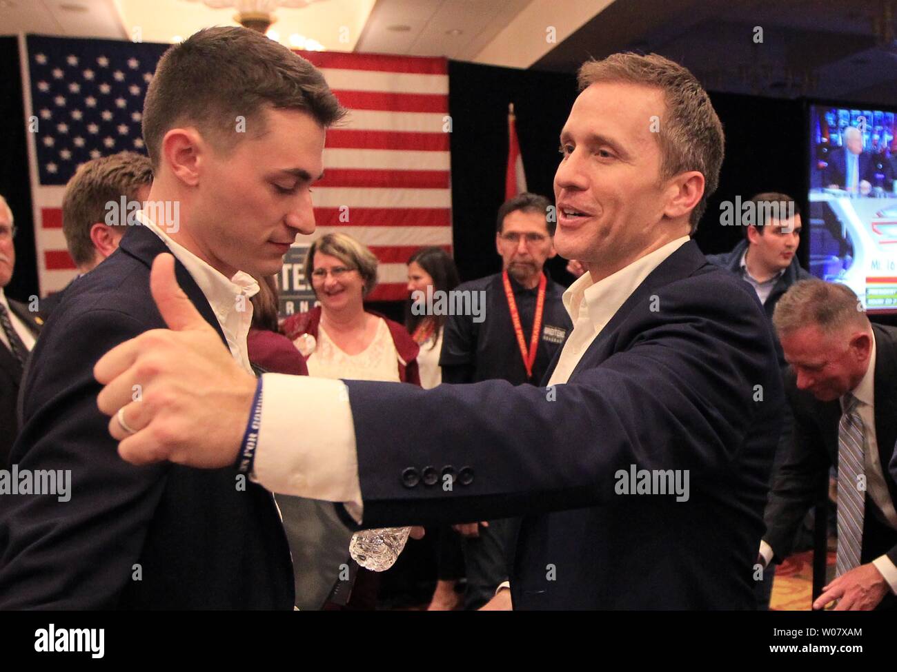 Republican candidate for Missouri Governor Eric Greitens, gives a ...