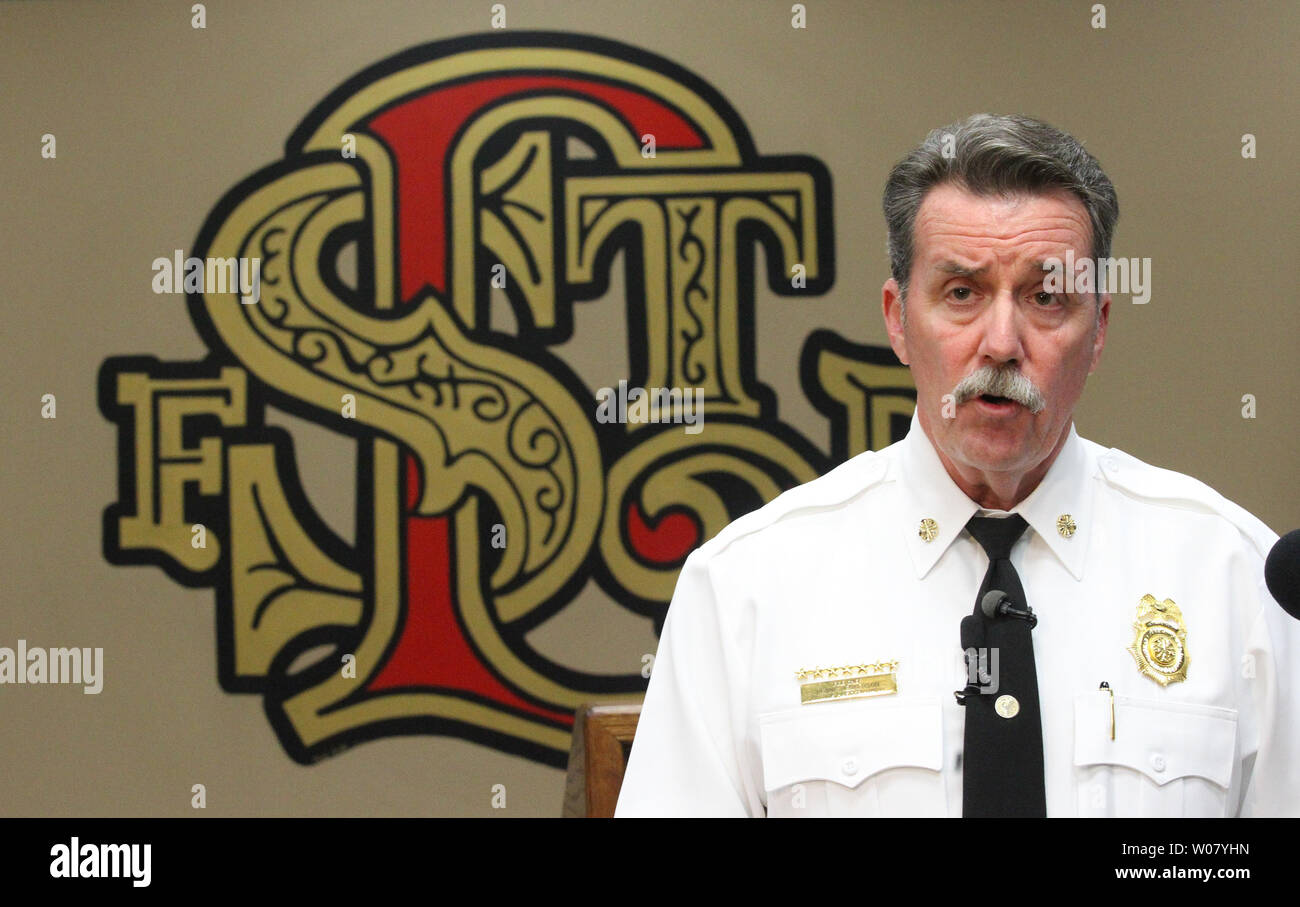 St. Louis Fire Chief Dennis Jenkerson gives reporters an update on an ...