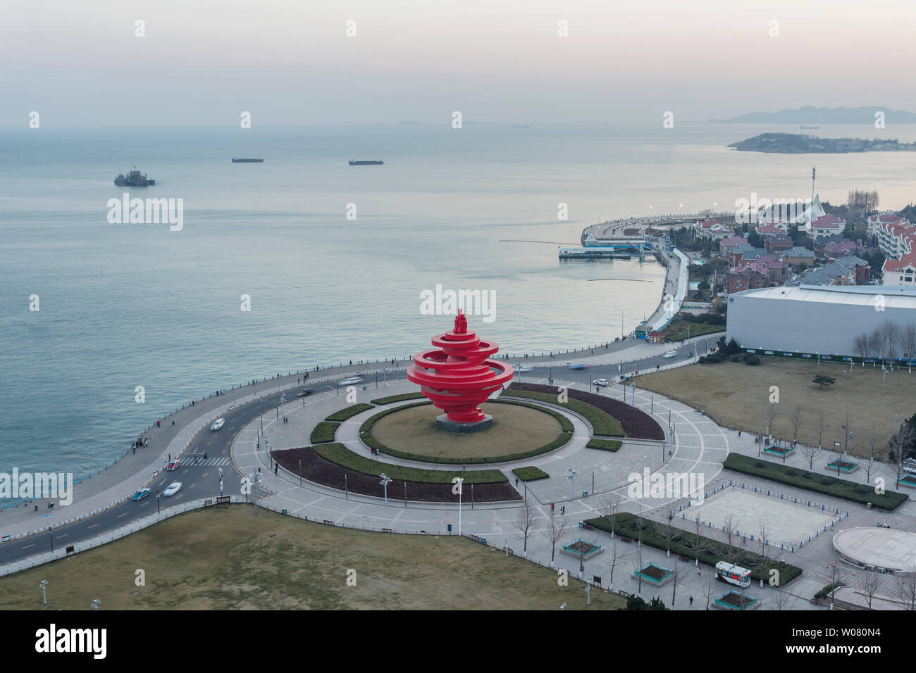 Night view of Fushan Bay, Qingdao Stock Photo - Alamy