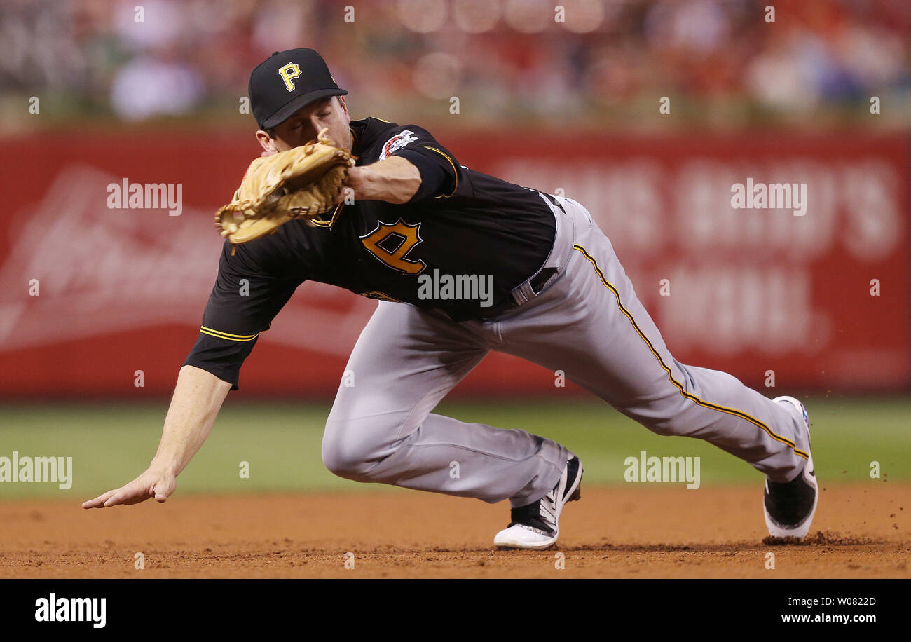 Pittsburgh Pirates David Freese snags a line drive off the bat of St ...