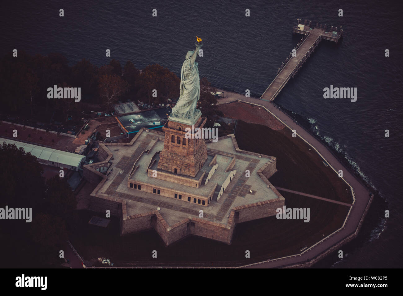 Statue of Liberty from above, New York - View of NY landmarks from ...