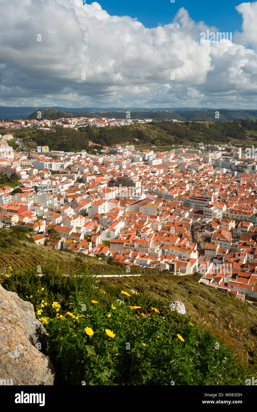 Nazare cityscape from viewpoint Stock Photo - Alamy