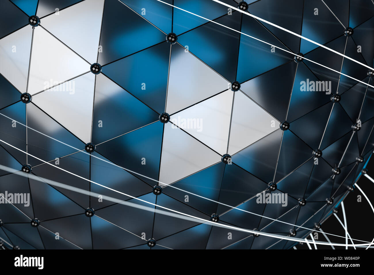 Three-dimensional rendering, sphere lines and nodes Stock Photo - Alamy