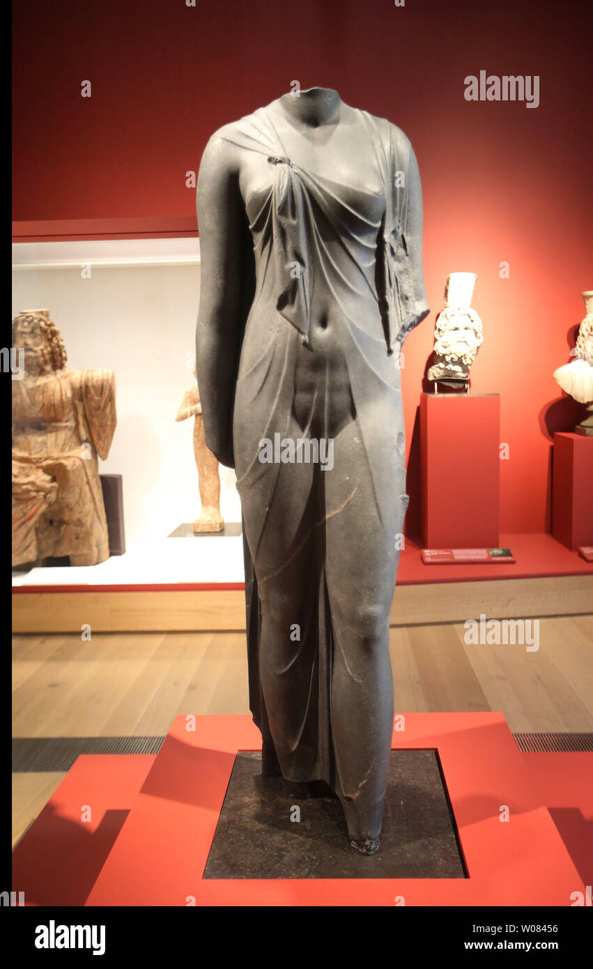 A statue of Arsinoe II made between 300-200 BC and recovered from the ...