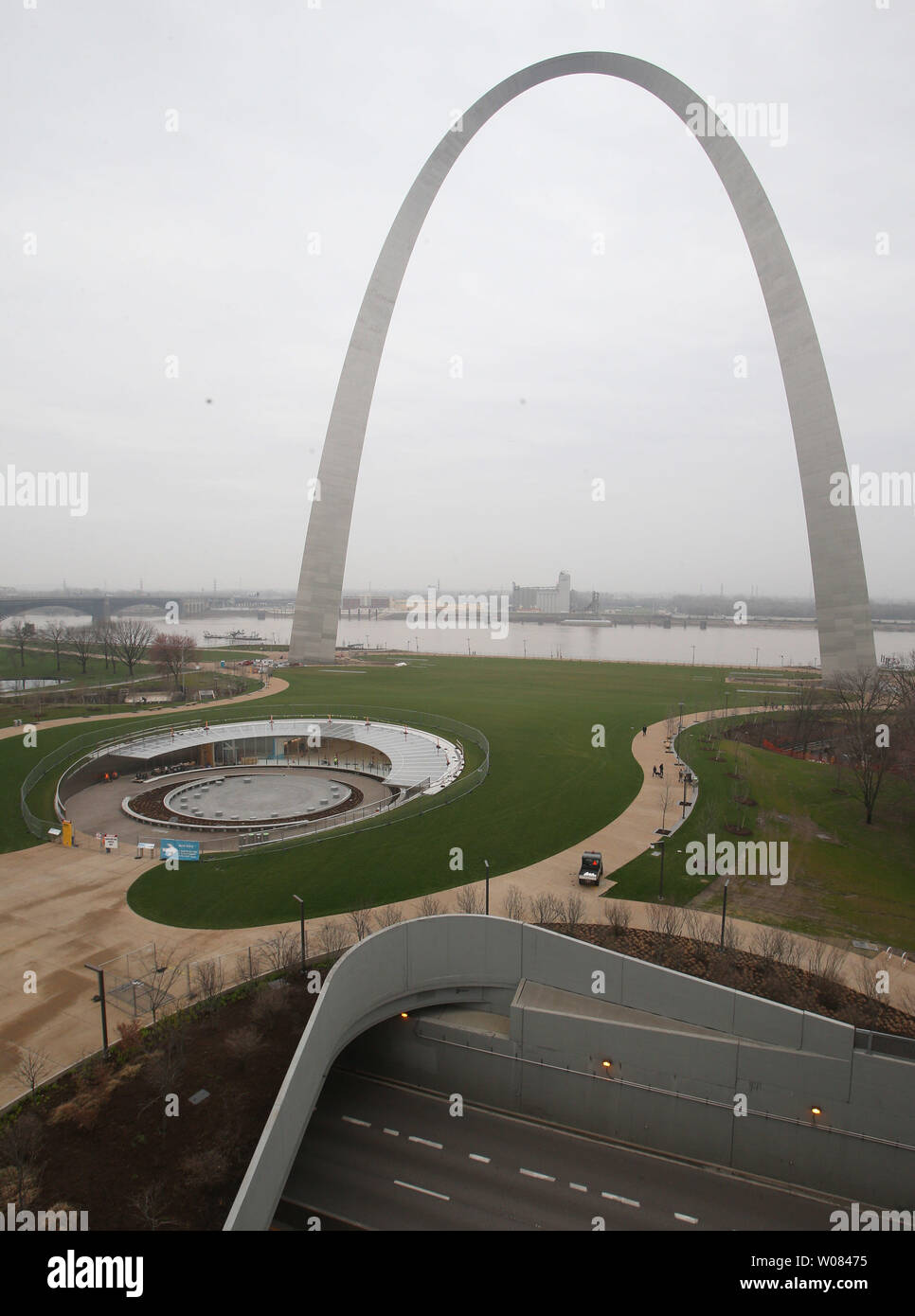 Work continues on the new entrance to the Gateway Arch in St. Louis on ...